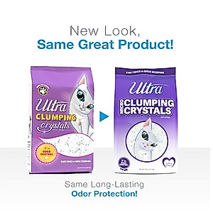 Ultra Pet Clumping Crystal Cat Litter, White Crystals with Multicolor Crystals, 5 Lbs