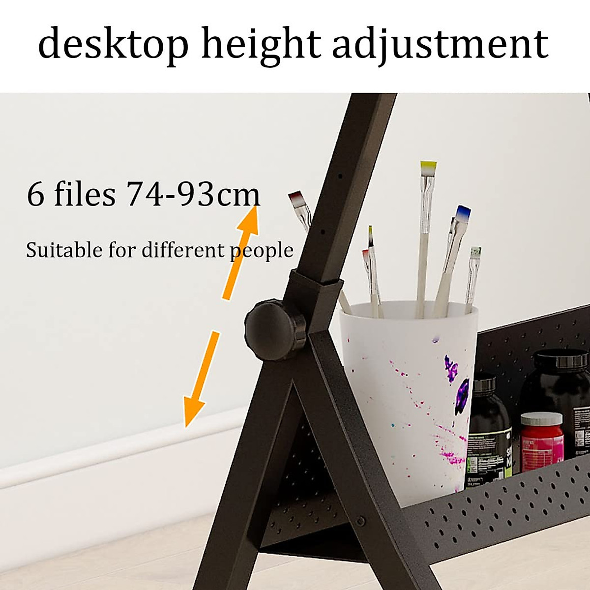 Drawing Table Glass Drafting Table Desk, Height Adjustable Drafting Table, 0-50°Tilting Drawing Desk, Artist Desk Study Table with 2 Slide Drawers for Reading, Writing Art Craft Work Station beautiful