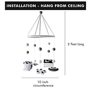 Reversible Baby Mobile - Brain Stimulation to Engage Your Newborn - Felt Mobile with Two Sides for Continued Engagement