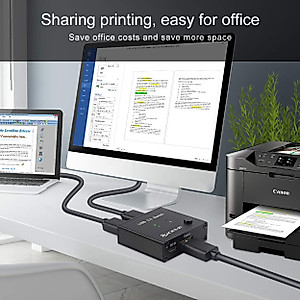 USB 3.0 Switch Selector, 2 in 1 Out USB Switcher for 2 Computers Share 1 USB Devices, Mouse, Keyboard, Scanner, Printer, Etc
