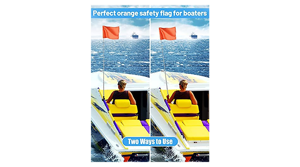 Adjustable Orange Boat Flag - Enhance Safety on Water