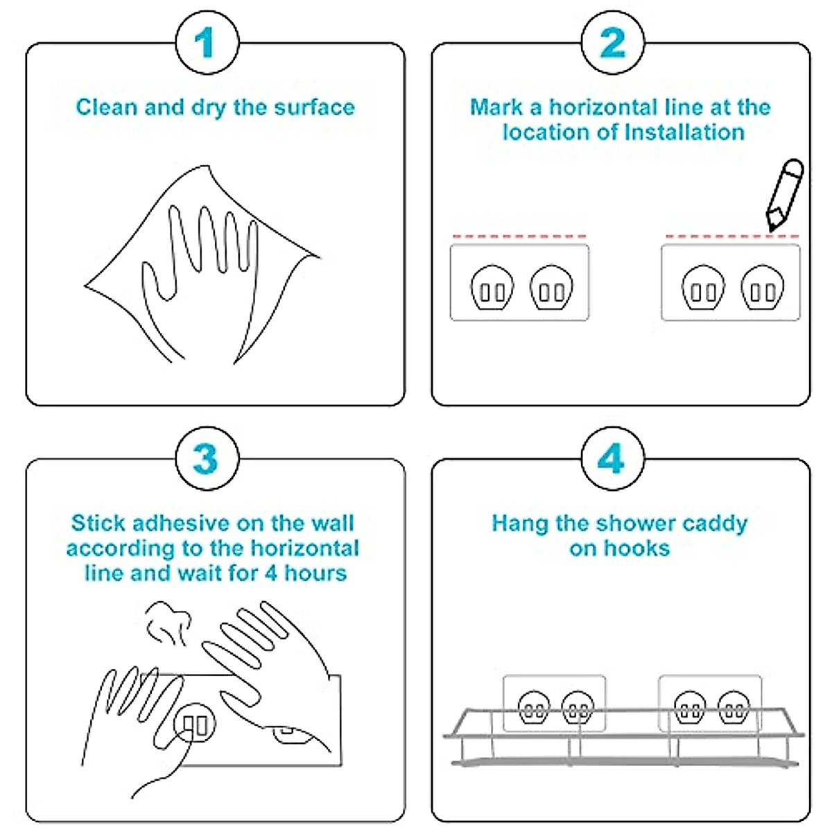 YYjop Shower Caddy 2 Pack No Drilling Shower Organizer Stainless Steel Shower Shelf for Bathroom Kitchen