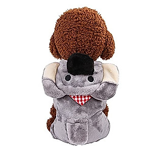 Pet Halloween Costume Autumn and Winter Models Cartoon Coral Fleece Pet Costume Puppy Warm Outfits Hoodie Animal Autumn Winter Clothes Christmas Elk Pet Costume Four-Legged Koala Halloween