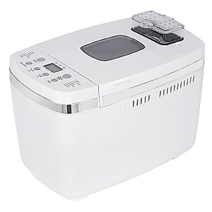 Patioer Bread Maker Machine with Gluten Free Setting 3LB 2.5LB 2LB Automatic Loaf Bread Machine with Fruit & Nut Dispenser 14-in-1 Breadmaker Dual Paddle Programmable 3 Crust Colors, White