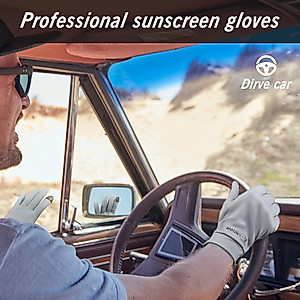 MOUNT TEC Unisex UV Protective Gloves UPF 50+ Cool Breathable Finger Tip Touch Screen Sunblock Glove for Sailing Golfing Boating Fishing Hiking Adventuring Outdoors (Grey, L)