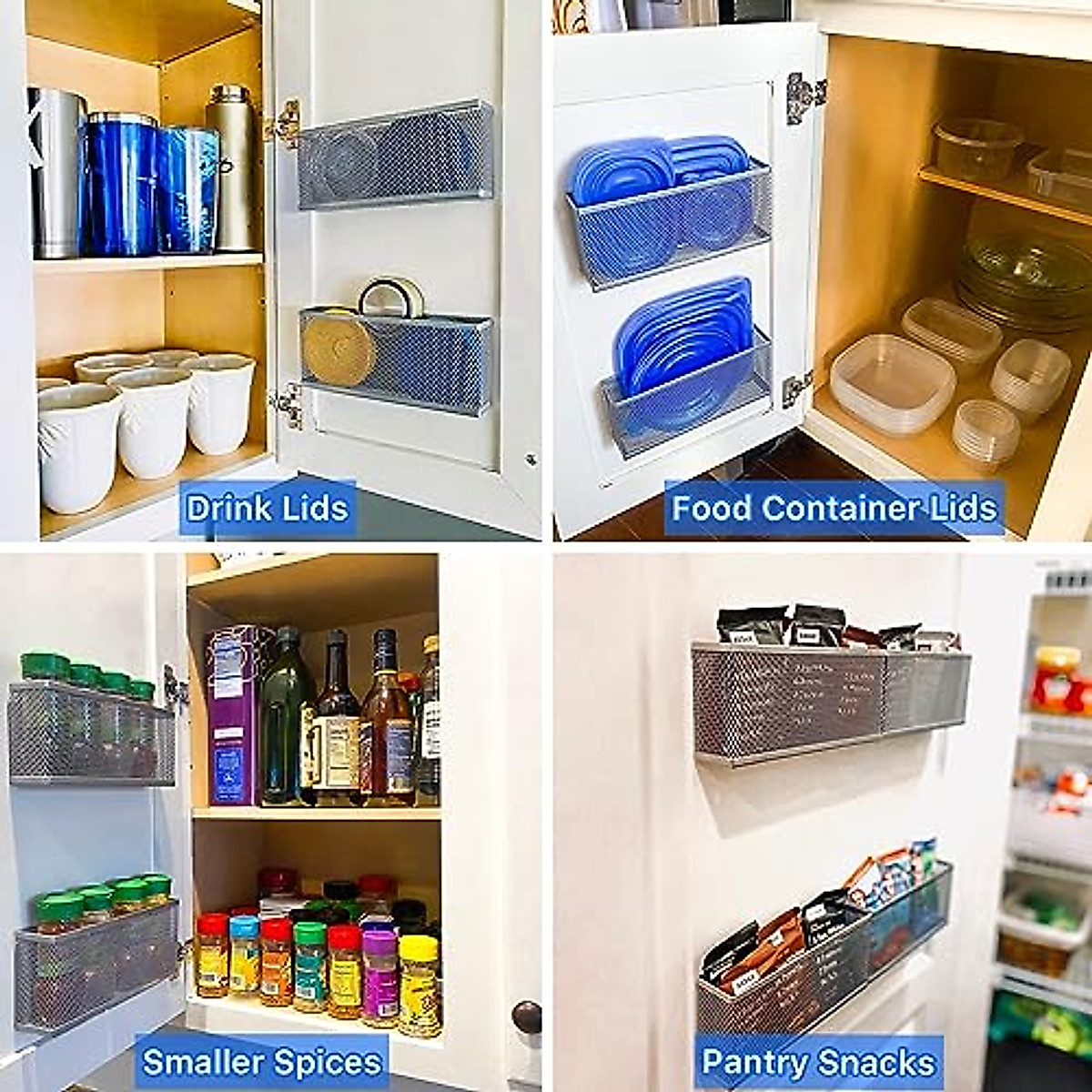 Slim Caddy Original - Scratch and Dent | Cabinet Door Organizer | Kitchen Plastic Lids Organizer, Bathroom Accessories, Under Sink Organizer, and More | 2 PK, 8”L x 3.5”H x 1.8”D each