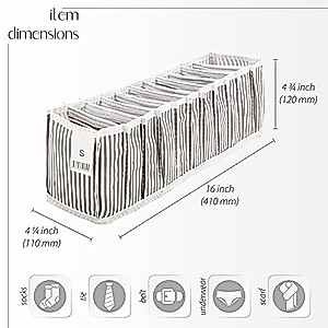 EDNA HOME Underwear Drawer Organizer, Closet Storage and Organizer with Foldable Compartments for Clothing, Tshirt, Towels, Underwear, Small Size