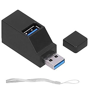 Portable USB Hub, Portable USB Hub High Speed 3 Port Portable Data Hub with Lanyard USB2.0 USB3.0 Interface Computer Supplies for Laptops, PC