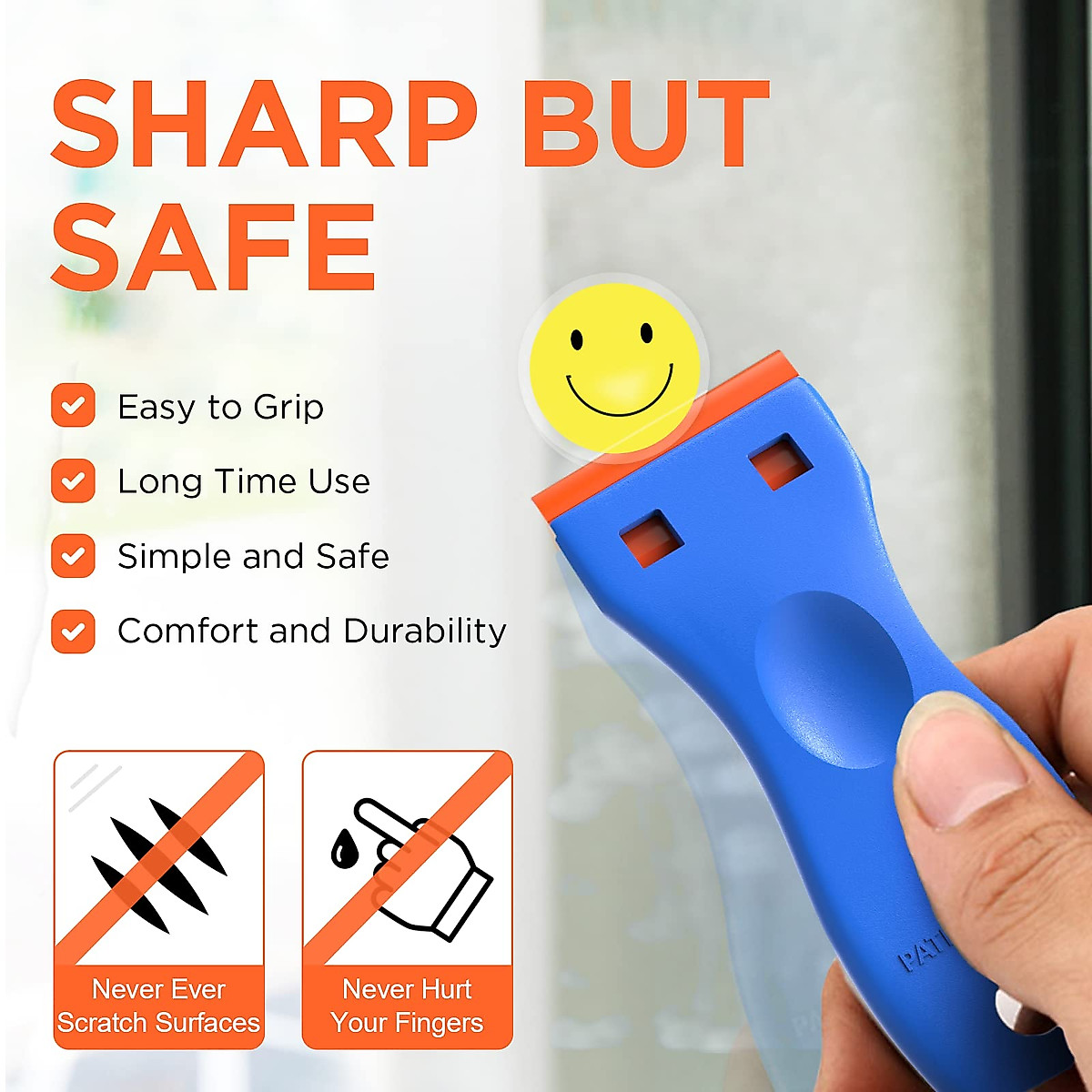 Plastic Razor Blades Scraper Tool - Wall Paint Remover with 16 Pcs Durable Plastic Blades Kit No Scratch Car Window Glass Wood Sticker Removal Floor Stove Kitchen Vinyl Adhesive Decal Tape Cleanings