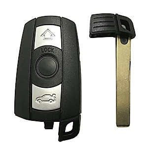3 Buttons Keyless Remote Car Key Fob Fit for BMW 3 5 Series X5 X6 315MHz KR55WK49127 KR55WK49123 (Black)