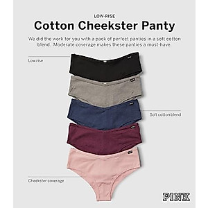 Victoria's Secret PINK Women's Cotton Cheeky Underwear, Panties for Women, Neutral, (XL)