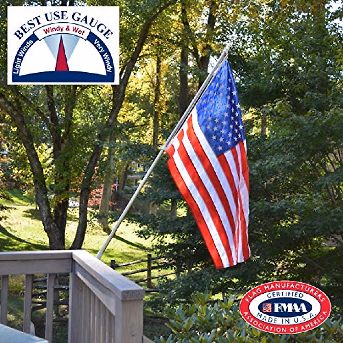 100% Made in the USA - 3'x5' ft – Perma-Nyl Sewn Nylon with Grommets - Sturdy, Durable, and Patriotic - Great For Gardens, Homes, Patios and Cars – By Valley Forge Flag