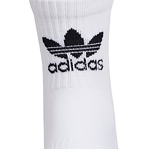 adidas Originals Men's Originals Icon 3-Pack Quarter, White/Black, Large