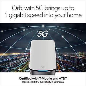 NETGEAR Orbi 5G Tri-Band WiFi 6 Mesh System (NBK752) – Router with 1 Satellite Extender | Coverage up to 5,000 sq. ft, 40 Devices | AX4200 (Up to 4.2Gbps)