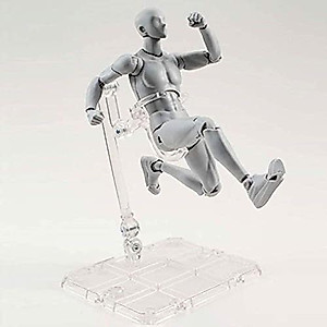 Action Figures Body Kun DX & Body-Chan DX PVC , Drawing SHF Children Kids Collector Toy Gift with Box, Drawing Mannequin, Models for Artists (Grey Male)