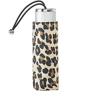 totes Compact Water-Resistant Travel Foldable Umbrella, One Size, Leopard Spot