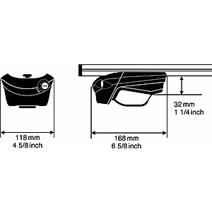 INNO XS150 Aero Low Profile Base Stays for Raised Side Rails TROUGH (Set of 4) , Black