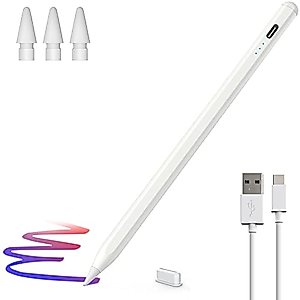 Stylus Pen for iPad,4X Fast Charge,10 Hour Use,Low Latency,Compatible Work for 2018-2024 iPad Air 11/13-inch(M2) Air/3/4/5/6,iPad Mini 5/6,iPad 6/7/8/9/10,iPad Pro 11/13-inch(M4),Pro 11"/12.9"(White)