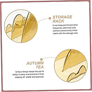 YARNOW Pot Lid and Spatula Holder Household Gadgets Pot Lid Stand Pot Lid Holder Pan Cover Holder Pan Cover Stand Kitchen Spoon Stand Home Pan Organizer Plastic One Body Bracket