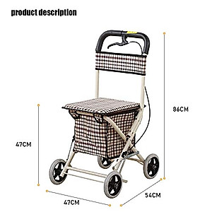 Walker with Seat and Wheels Rollators 4 Wheel with Seat Folding Lightweight Walking Aids Mobility Walkers with Padded Seat,Lockable Brakes and Carry Bag,Adjustable Height Gift for Mom Dad