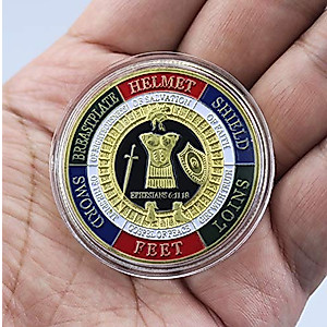 HillSpring 2 Pieces Put On The Whole Armor of God Challenge Coins (Ephesians 6:11-18)