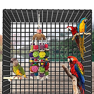 EBaokuup Large Bird Parrot Toys, Multicolored Wooden Blocks Bird Chewing Toy Parrot Cage Bite Toy for Macaws Cokatoos African Grey and Large Medium Parrot Birds