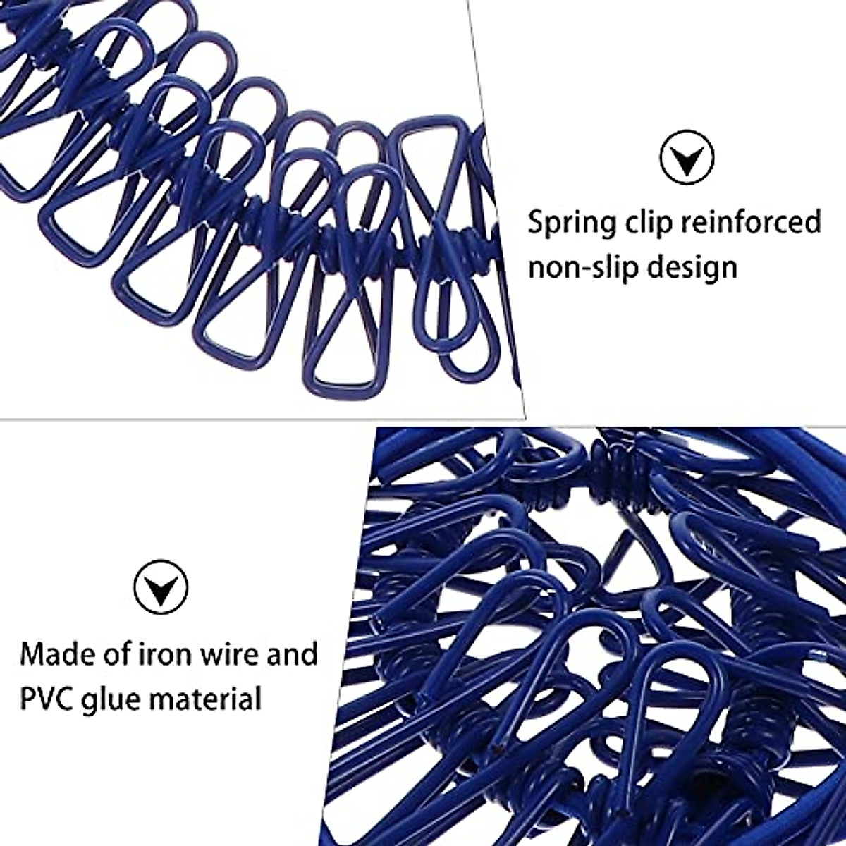 Cabilock 6 pcs Clip Drying line Pull Out Washing line Sling Student Heavy Portable Laundry Pole fold Wall-Mounted Windproof Portable Non-Slip Outdoor Clothesline Clothes Drying Rope