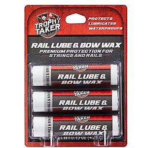 Trophy Taker Rail Lube & Bow Wax 3 Pack | Unscented | Crossbow Hunting Accessories, Waterproof Archery Bow String Wax | Helps Reduce Friction and Prevent Fraying,Red & Black