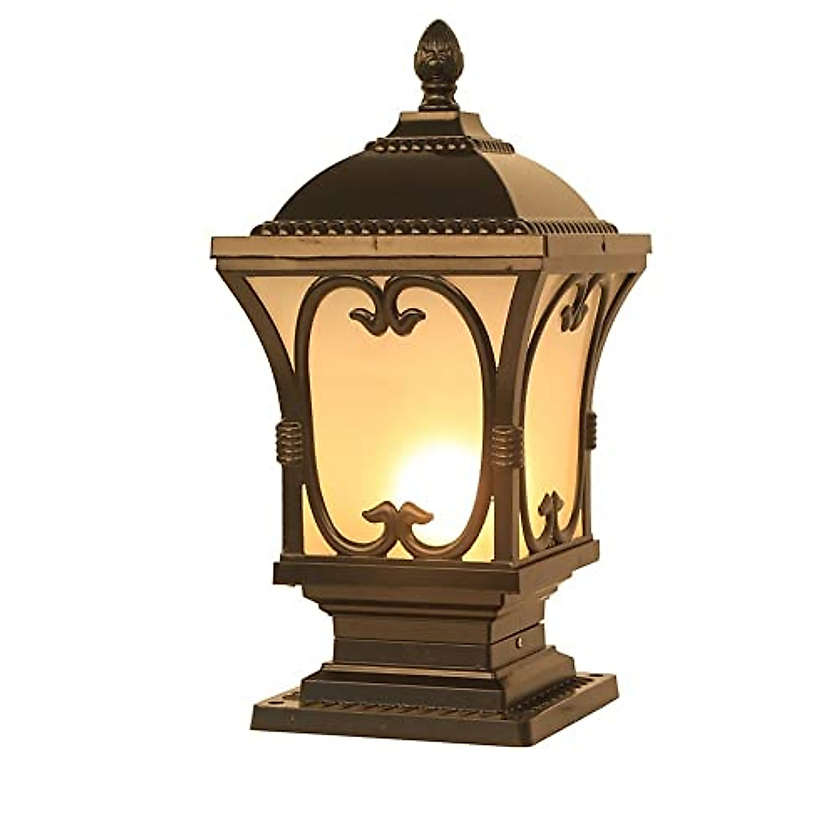 MODEBHD Square Continental Waterproof Table Lamp Column Lamp Glass Courtyard Gate Lights Bollard Lamp Street Post Light Garden Villa Outdoor Lights E27 Decoration Lighting Landscape Lantern Pillar Lig