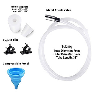 SAMODRA Soap Dispenser for Kitchen Sink, Premium Stainless Steel Pump Head 17 OZ Bottle 3.15 Inch Threaded Tube & Sink Soap Dispenser Extension Tube Kit 39" with Metal Check Valve,Upgraded Check Valve