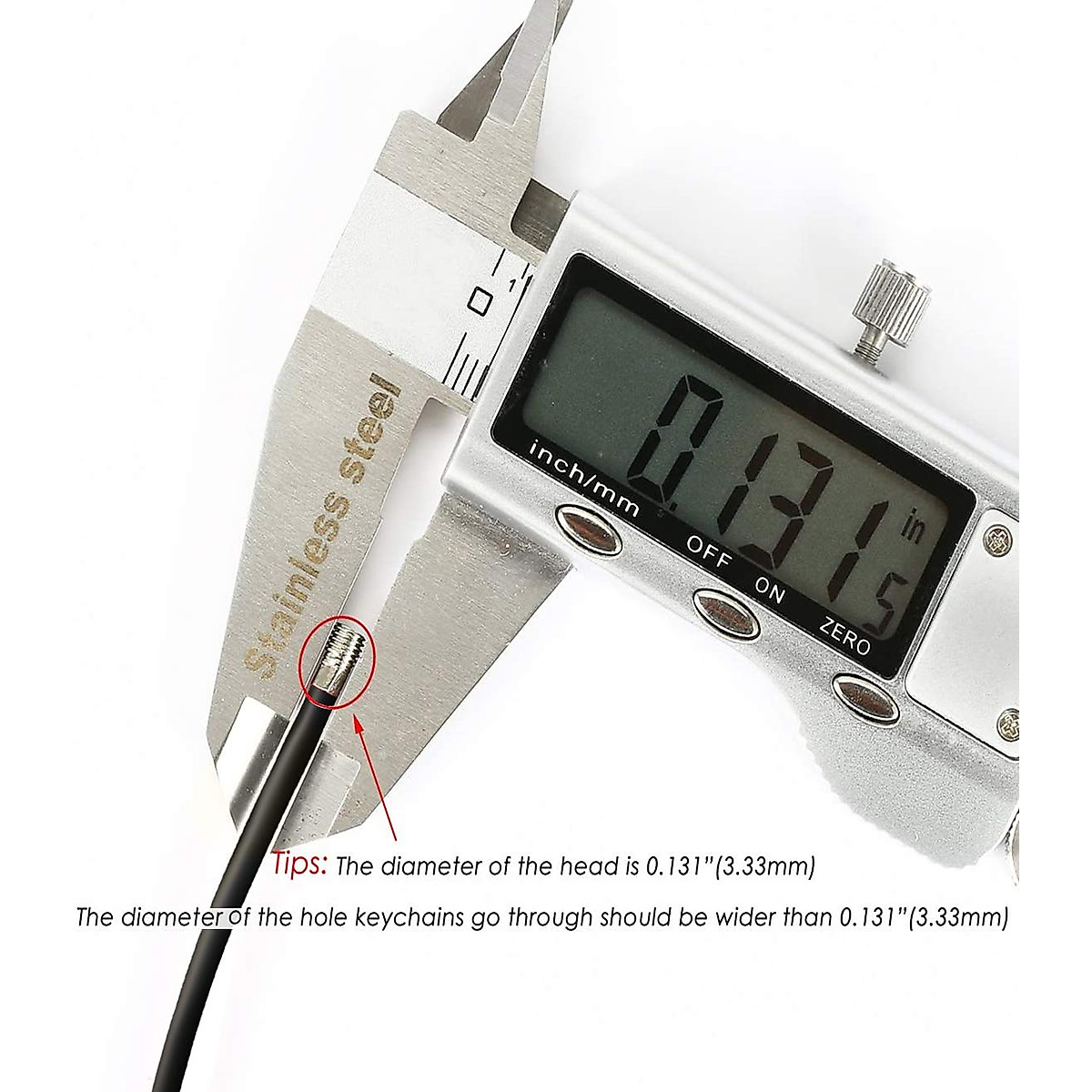 CrocSee 4 Inches Key Rings Stainless Steel Wire Keychains Cable Heavy Duty Luggage Tags Loops Tag Keepers 2mm Twist Barrel (100)