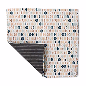 Toki Mats | Waterproof Cover Included Organic Mega Play Mat 55 Inches x 55 Inches | Lunar Phases |Padded Play Mat with Included Cotton Removable Washable Cover