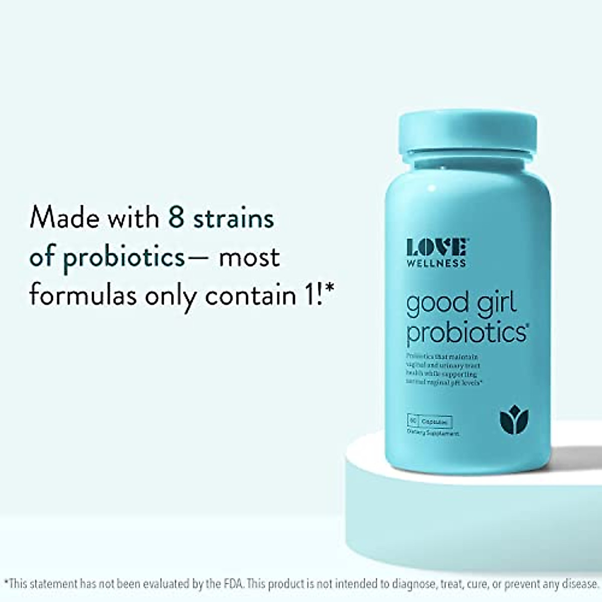 Love Wellness Good Girl Vaginal Probiotics, 60 Capsules - Supports Vaginal Health & Maintains Vaginal Flora & Urinary Tract Health - Feminine Health Balance pH Levels - Dairy & Gluten-Free
