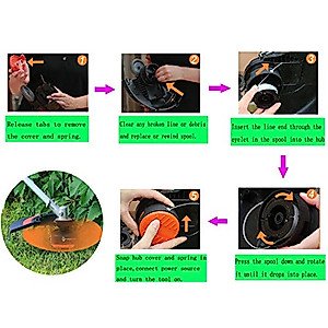 TOPEMAI AF-100 Spool Compatible with Black & Decker AF-100-3ZP, AF100,AF-100-BKP,AF-100-2,GH900 GH600 String Trimmer, 0.065" 30ft Trimmer Line Replacement (6 Spool + 1 Cap and Spring + 1 Goggles)