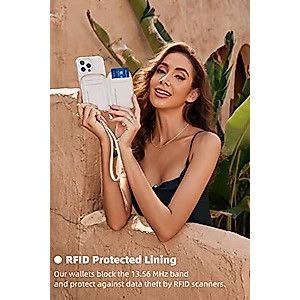 ZVE iPhone 13 ProMax Wallet Case with Wrist Strap, Zipper Phone Case with RFID Blocking Card Holder Leather Case Cover Women iPhone Accessories for iPhone 13 Pro Max 6.7"- Beige