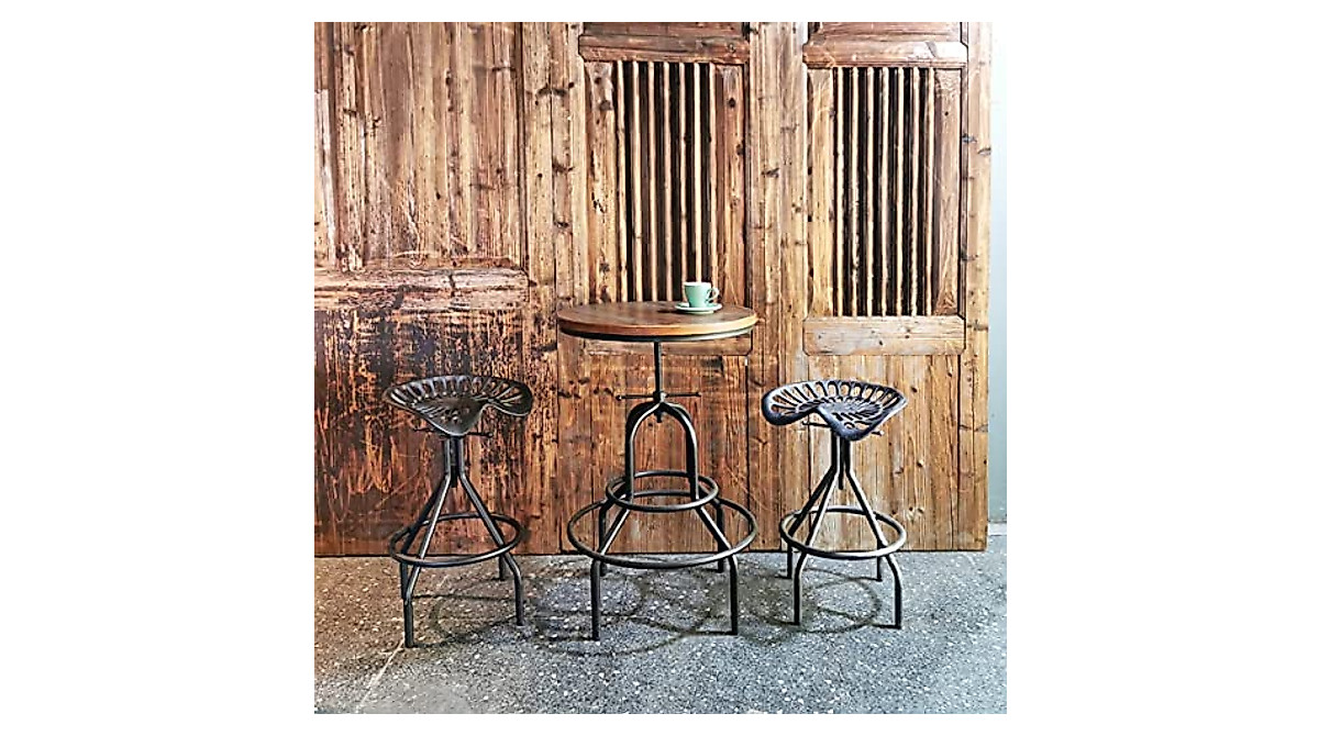 Lisuden Industrial Farmhouse Tractor Seat Bar Stools Set of 2