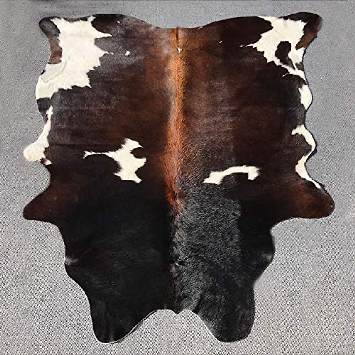 MeshNew Tricolor Brazilian Cowhide Rug Tri Cow Hide Skin Leather Area Rug Exotic (Small 5ft X 3ft)
