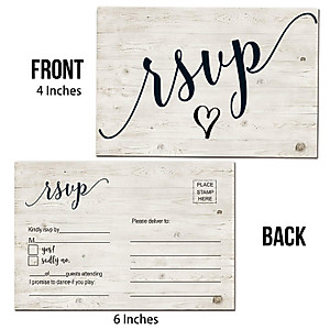 Antgiftshop 50 RSVP Postcards, RSVP Cards, Rustic Blank Response Cards for Wedding, Birthday, Bridal Shower, Baby Shower Party, 4x6 Inches
