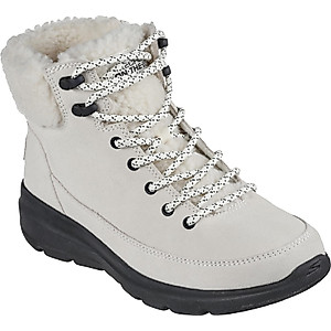 Skechers Women's Glacial Ultra-Woodlands Fashion Boot, White/Black, 10