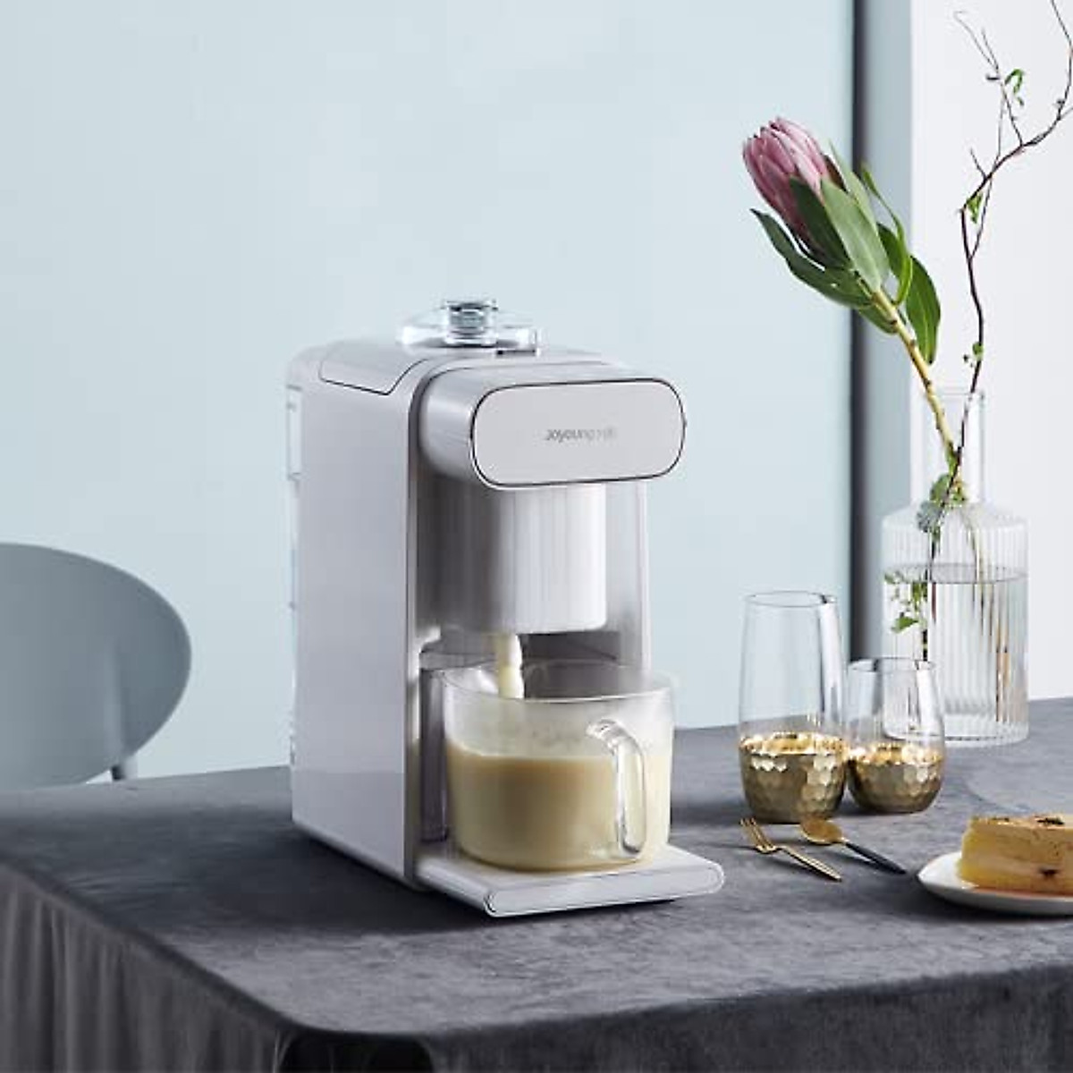 [Joyoung DJ10U-K1] Fully Automatic and Self Cleaning Soy Milk Maker, 350 Milliliters (Milk White)