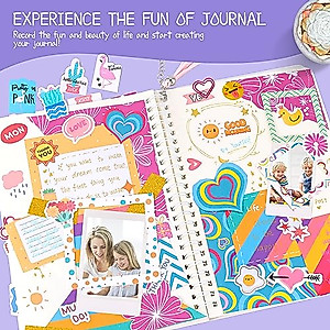 Esnowlee DIY Journal Kit for Teenage Girls Scrapbook & Diary Supplies Set Gift for 8-14 Year Old Girl Birthday Gifts Ideas for Teen Age Girls