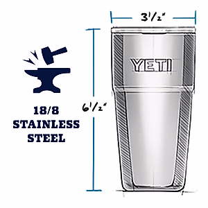 YETI Rambler Stackable Pint, Vacuum Insulated, Stainless Steel with MagSlider Lid, Camp Green