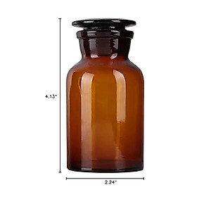 Amber Glass, Wide Mouth, Reagent Bottle, 125mL