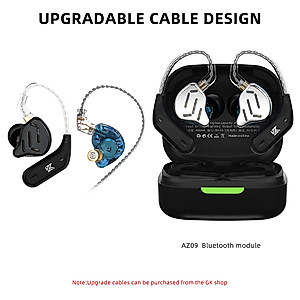 KZ Zax in Ear Monitor Headphones, HiFi IEM Stereo Noise Isolating Sport Wired Earbuds with Detachable Cable for Musician Audiophile