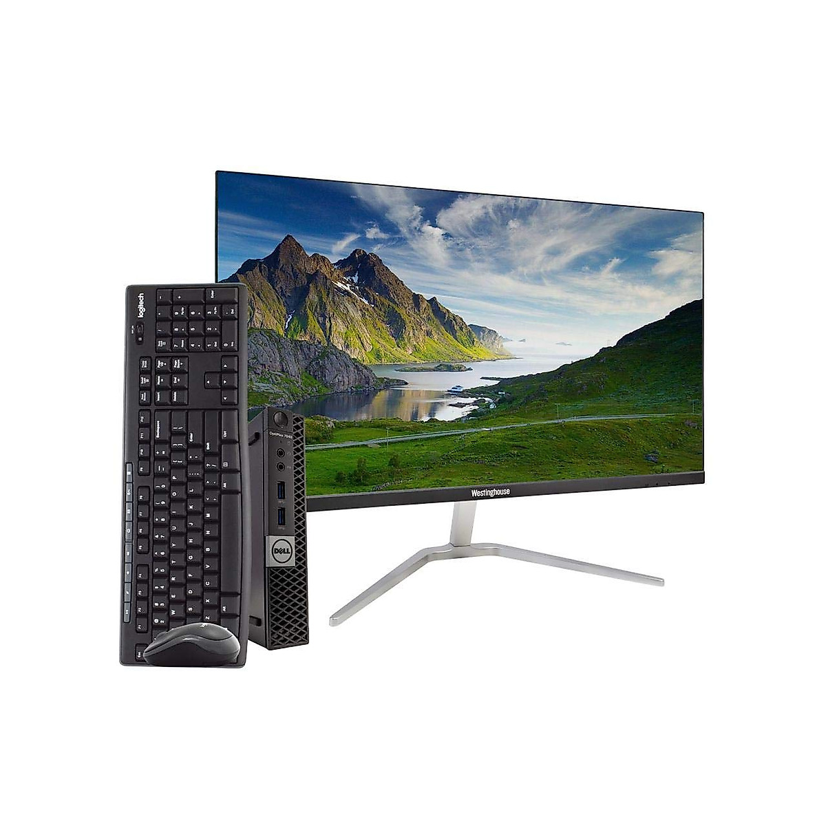 Dell OptiPlex 7040 Ultra Small Business PC Desktop Computer, Intel Quad Core i5, 8GB RAM, 500GB HDD, Windows 10 Pro, 23.6 FHD LED Monitor, 16GB Flash Drive, Wireless Keyboard & Mouse, WiFi (Renewed)