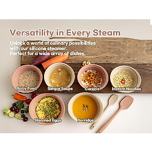 AGUARD MOMOBIN Microwave Silicone Steamer for Baby Food, Dishwasher & Oven Safe to 482°F, Easy Clean, Korea Made (Terracotta Rose, 27.1oz (800ml))