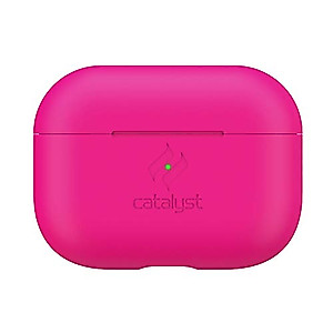 Slim Case for AirPods Pro by Catalyst - Skin for Apple AirPods Pro Charging Case, Interchangeable Colors, Protective Cover Soft Skin, Compatible Wireless Charging - Neon Pink