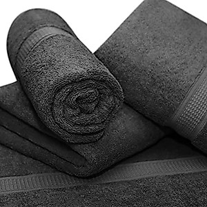 Ariv Towels - Bath Towels Set - Premium Bamboo Cotton Bath Towels - Ultra Absorbent, Soft Feel, Large and Quick Drying 30" X 52" (Grey) - Towel Set of 4