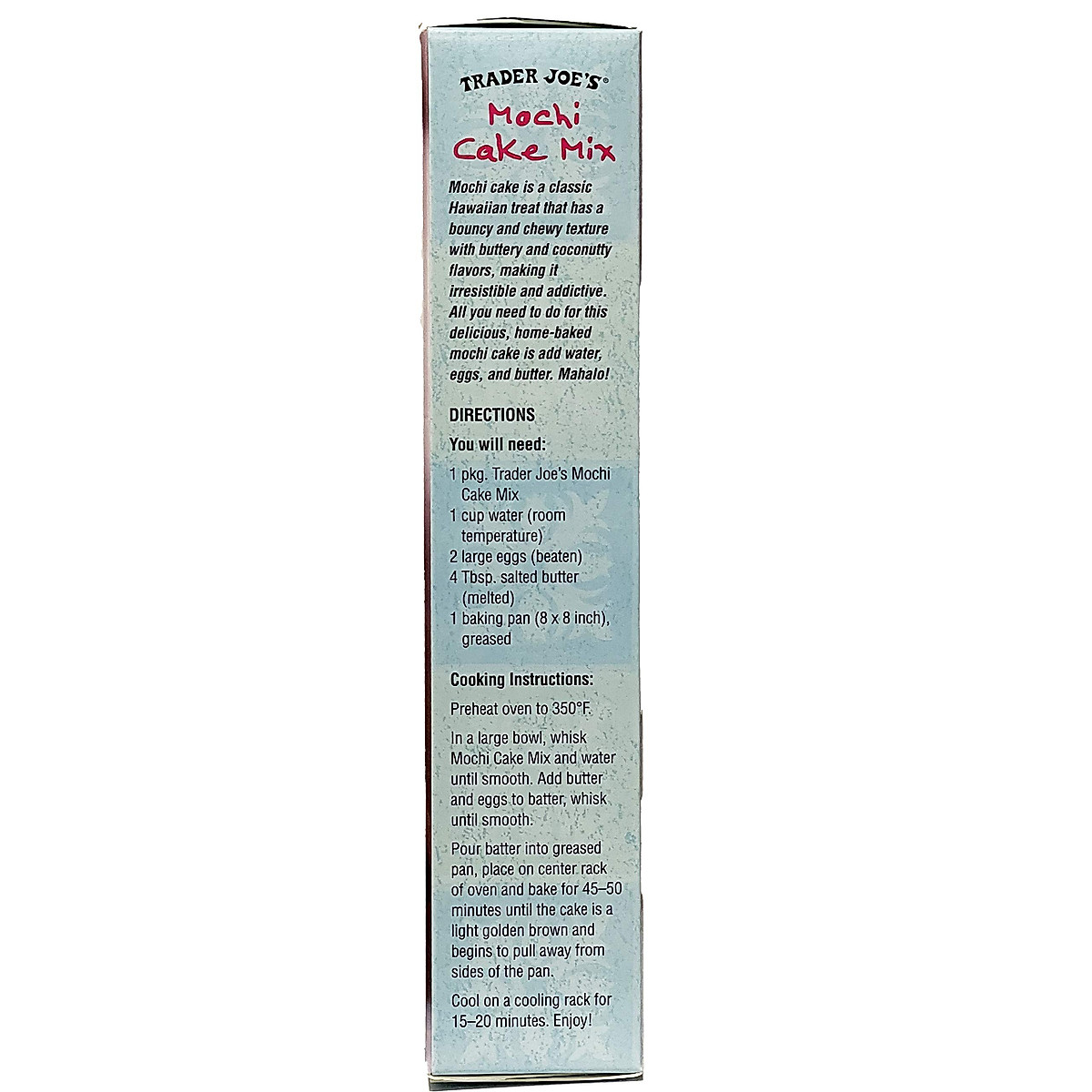 Trader Joe's Mochi Cake Mix - Hawaiian Inspired Cake with Chewy Mochi Texture - 15oz