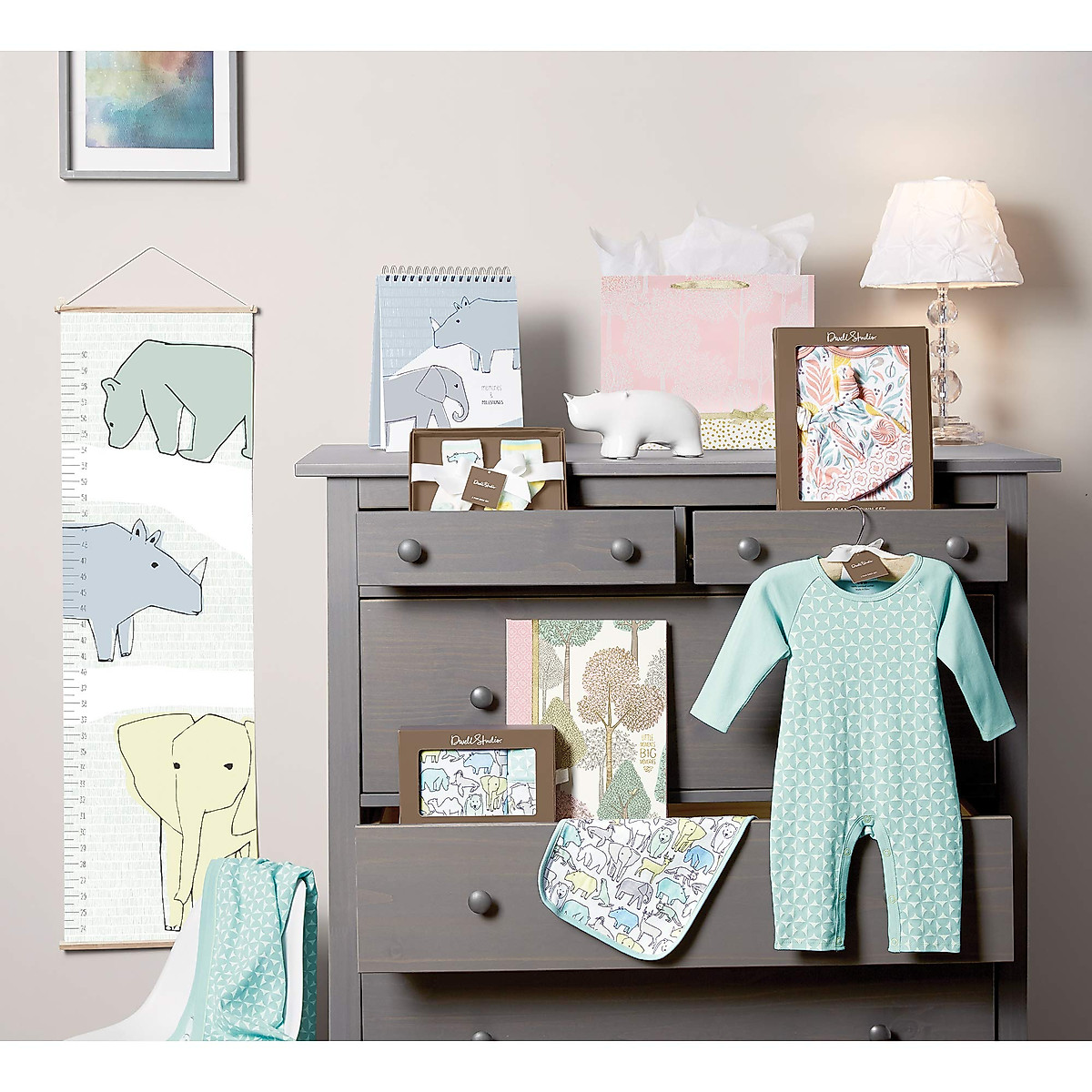 C.R. Gibson Wild Animals My First Year Milestone Book for Baby Boys by DwellStudio, 8.5'' W x 10.75'' H